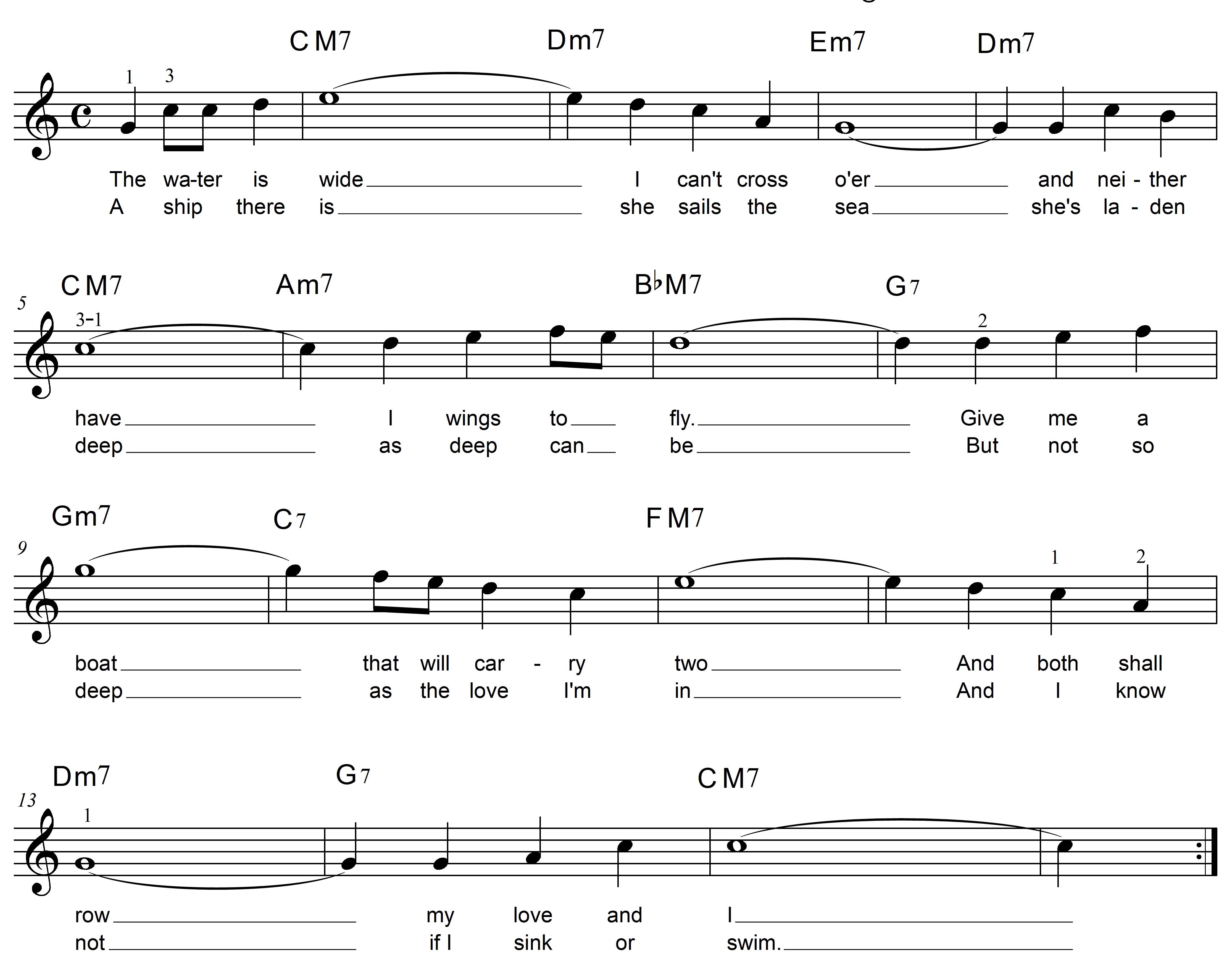 The Water is Wide (England/Scotland) | eNovativePiano
